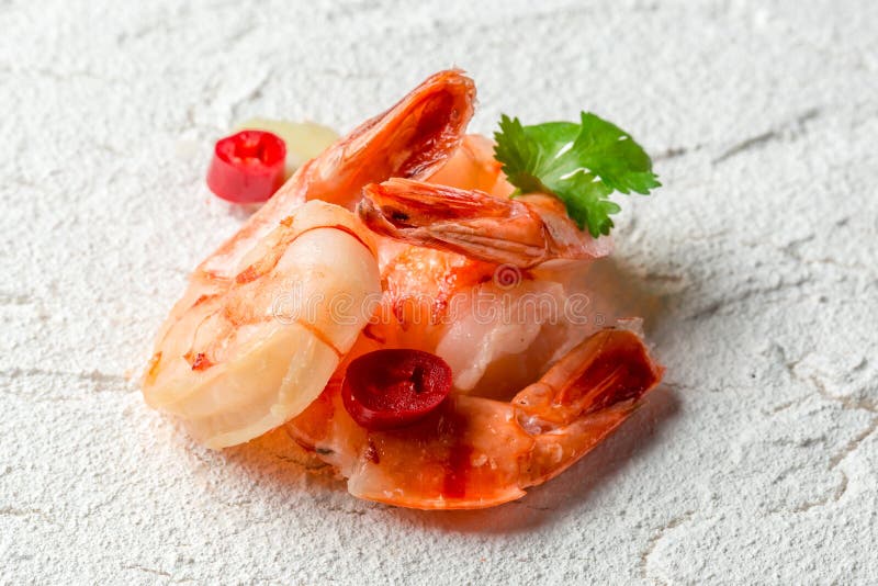 Fried Shrimp Served on a Stone Stock Photo - Image of jumbo, macro ...