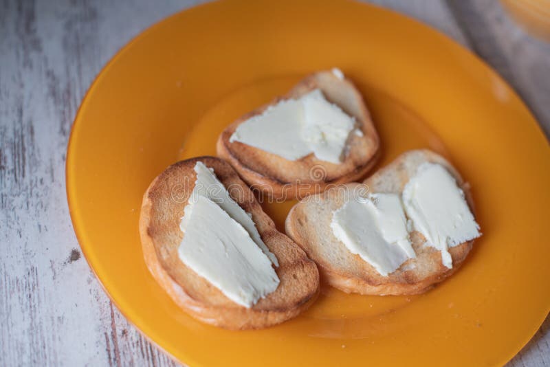 Fried Slice of Toast with Butter Top View Stock Photo - Image of ... Fried Slice of Toast with Butter Top View Stock Photo - Image of ...