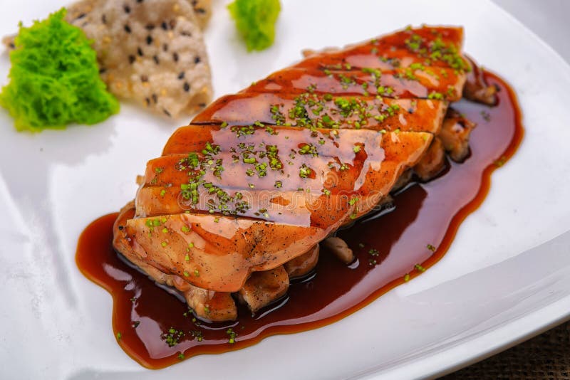 Fried and Sliced Meat Fillet with Sauce Stock Photo - Image of fillet ...