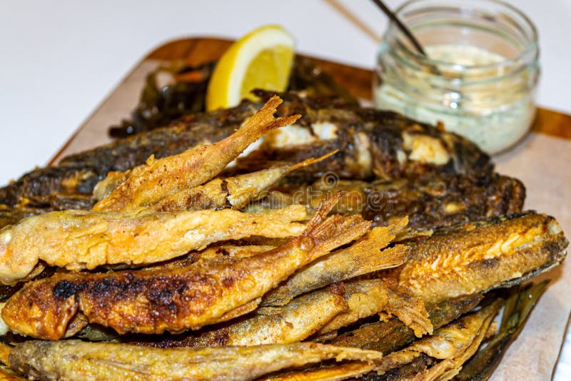 Fried small fish stock photo. Image of seafood, appetizing - 180322928