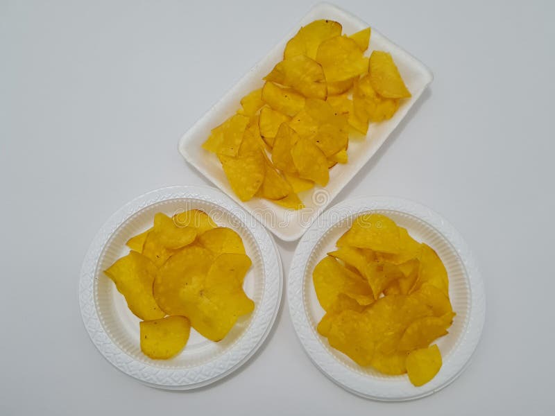 Fried Snacks Made from Cassava and Spices, Called Cassava Chips Stock ...