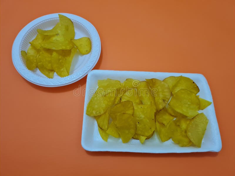Fried Snacks Made from Cassava and Spices, Called Cassava Chips Stock ...