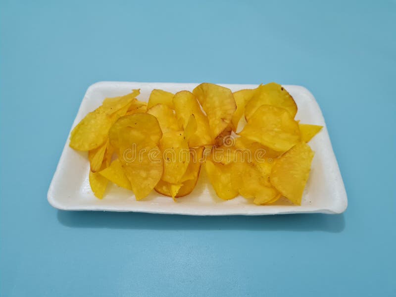 Fried Snacks Made from Cassava and Spices, Called Cassava Chips Stock ...