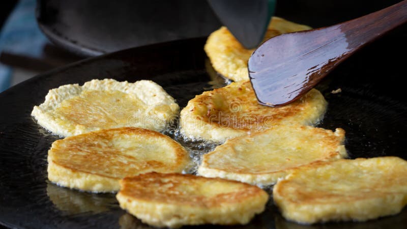Fried Snacks in a Pan, Local Food for Stock Photo - Image of brown ...