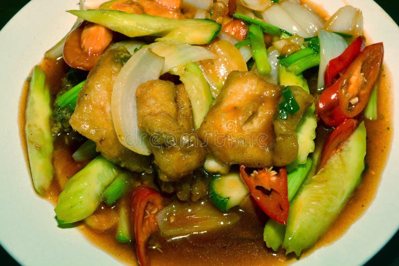 Fried Snapper or Sea Bass Fish Stock Image - Image of closeup, pepper ...