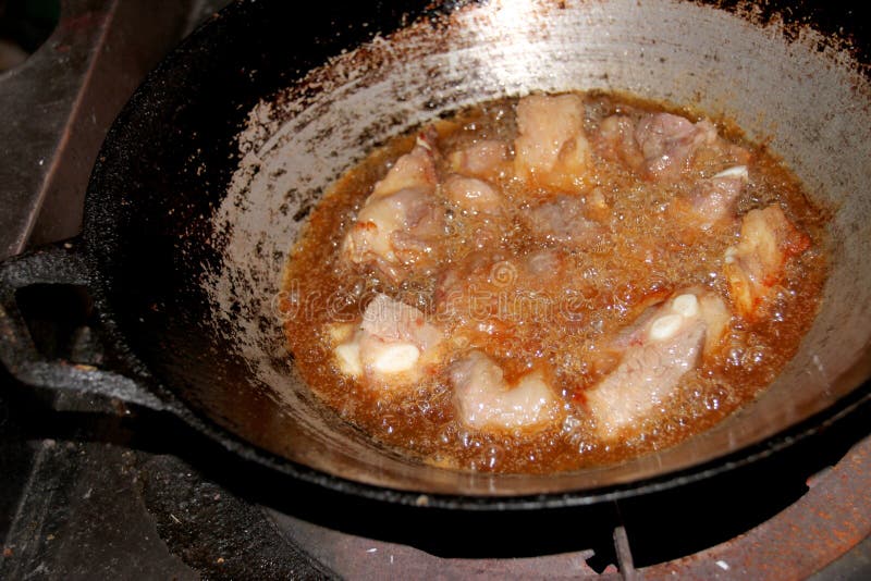 Fried Soft Pork Cartilage Bone Stock Photo - Image of fire, asia: 74746772