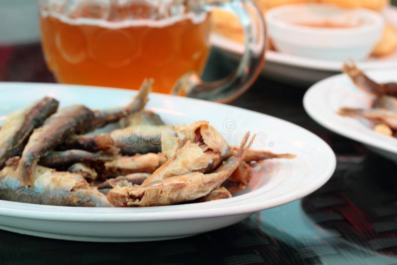 Fried sprats. stock image. Image of snack, lemon, prepared - 57771481