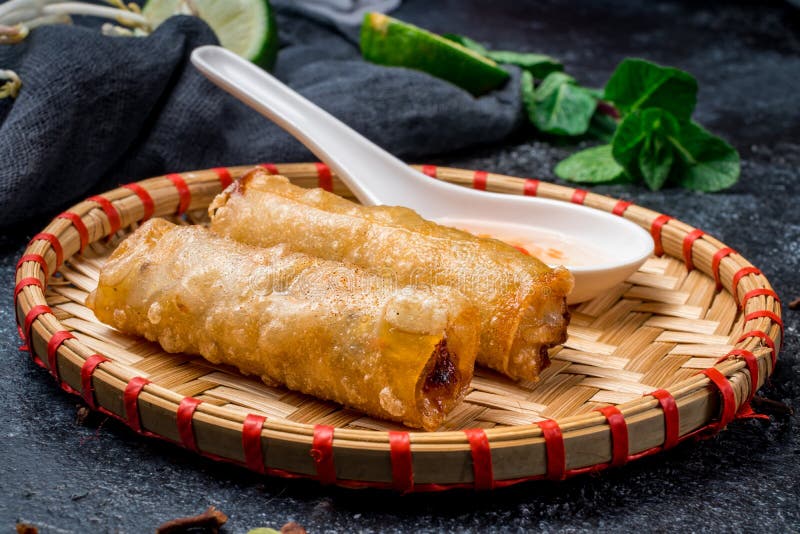 Fried Spring Roll stock image. Image of chinese, snack - 121074707