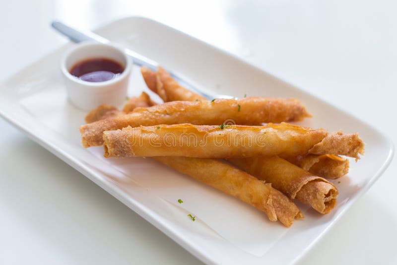 Fried Spring Roll Shrimp Sticks Stock Photo - Image of delicious, fried ...