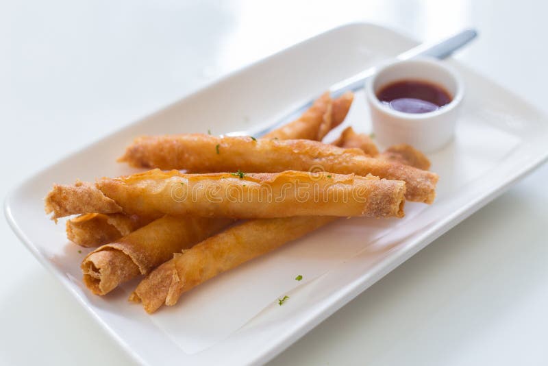 Fried Spring Roll Shrimp Sticks Stock Photo - Image of dish, dimsum ...