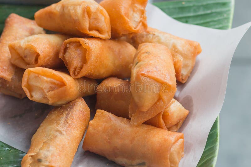 Fried Spring Roll on Street in Thailand Stock Image - Image of dish ...