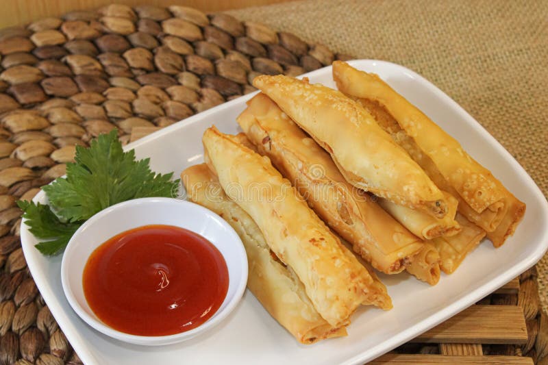 Fried Spring Rolls. Deep Fried Crispy Spring Rolls Stock Image - Image ...