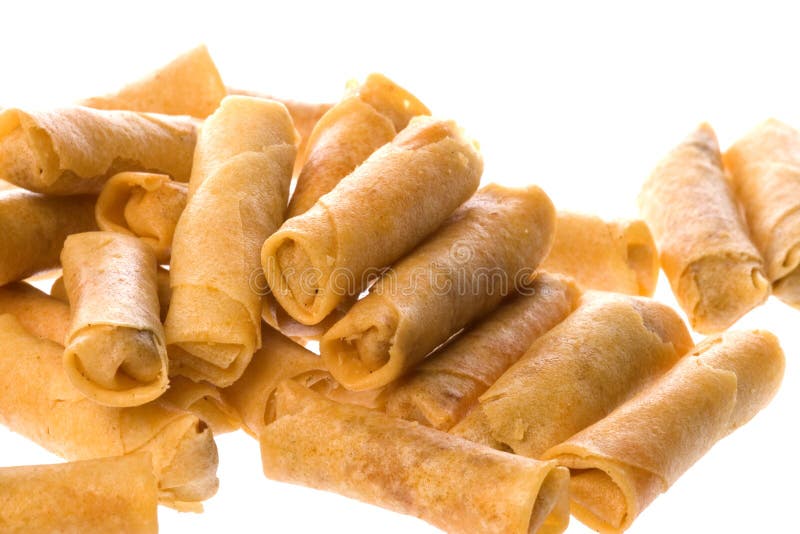 Fried Spring Rolls Isolated Stock Photo - Image of close, roll: 6133066