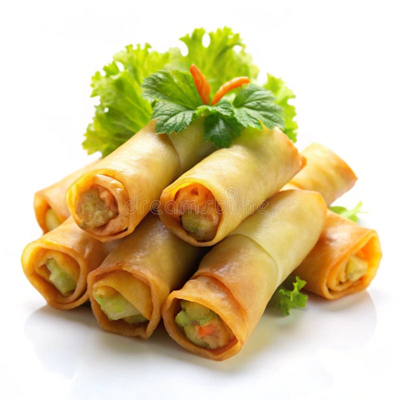 Goldenbrown Spring Rolls Isolated Stock Photos - Free & Royalty-Free ...