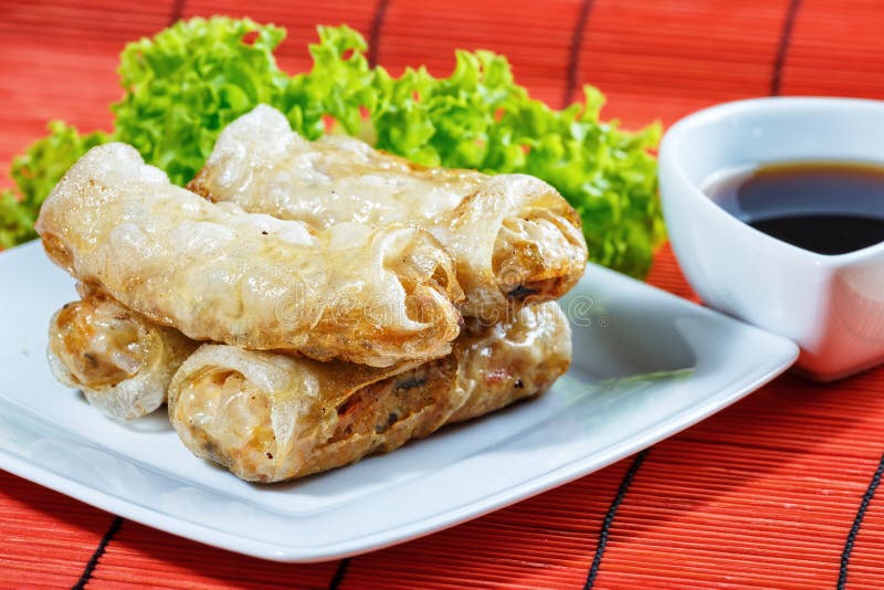 Fried spring rolls stock image. Image of diet, chilli - 44102591