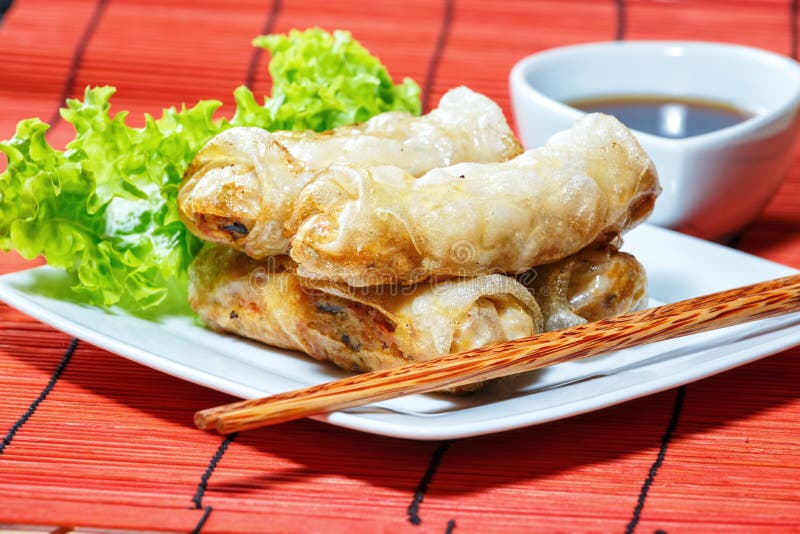 Fried spring rolls stock image. Image of food, lunch - 44102777