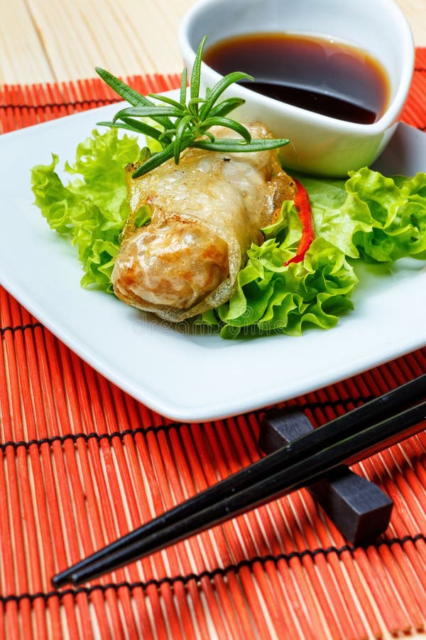 Fried spring rolls stock image. Image of fish, homemade - 44628649