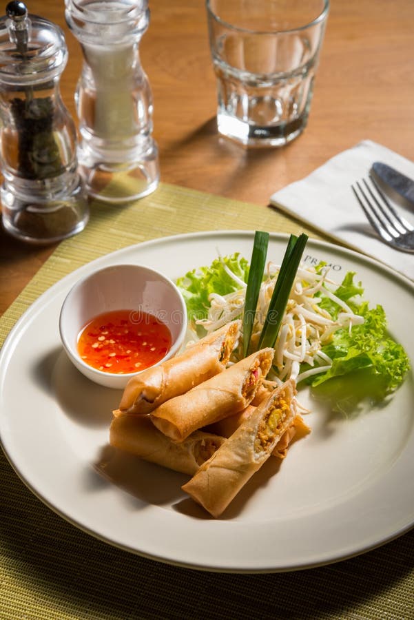 Fried spring rolls stock image. Image of roll, homemade - 41429111
