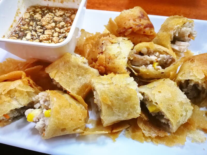 Fried Spring Rolls stock photo. Image of spring, chili - 277059120