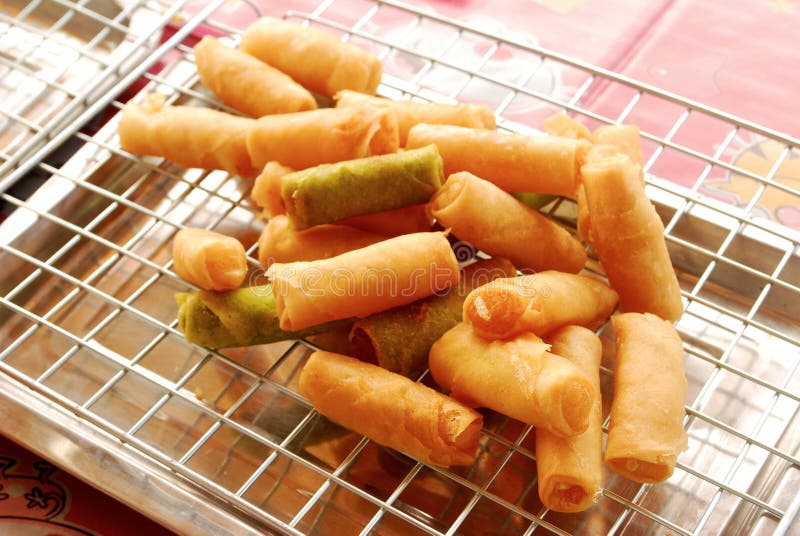 Fried spring rolls. stock image. Image of snack, homemade - 148491243