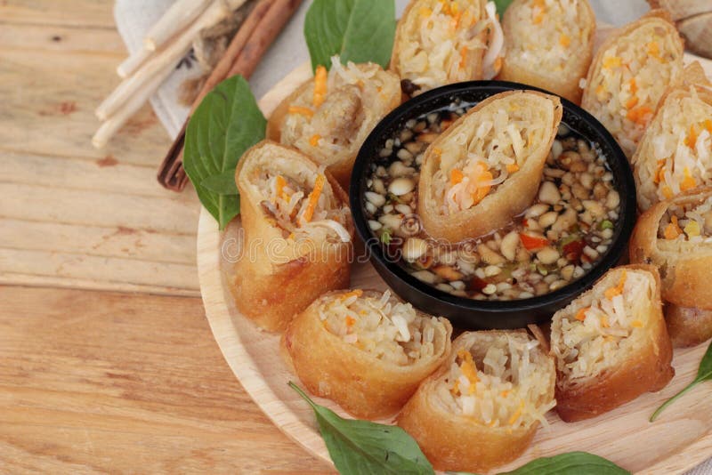 Fried Spring Rolls Traditional for Appetizer Food. Stock Image - Image ...
