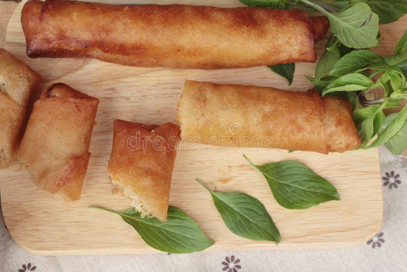 Fried Spring Rolls Traditional for Appetizer Food. Stock Image - Image ...