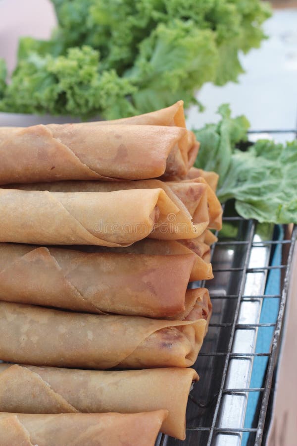 Fried Spring Rolls Traditional for Appetizer Food. Stock Image - Image ...
