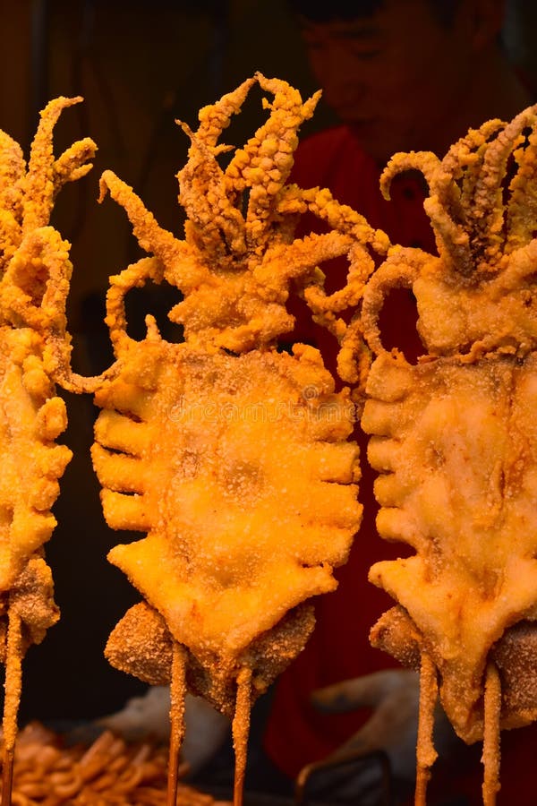 Fried Squid in Beijing, China Stock Image - Image of animals, kitchen ...