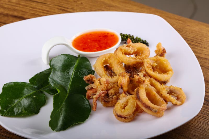 Fried squid rings stock image. Image of plate, italian - 111741561