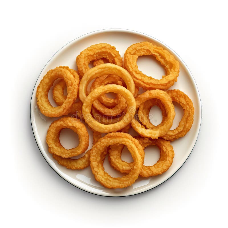 Fried Squid Rings on White Background.generative AI Stock Illustration ...