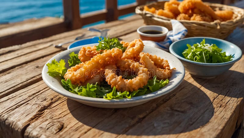 Fried Squid the Table Summer Tavern Dinner Menu Snack Stock ...