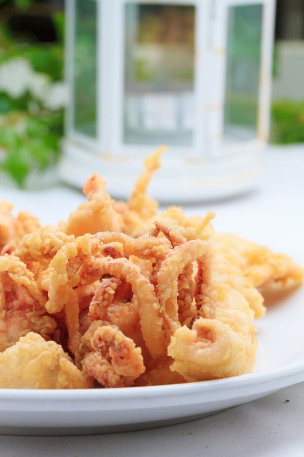 Fried Squids at the Restaurant Stock Image - Image of cuisine, dish ...