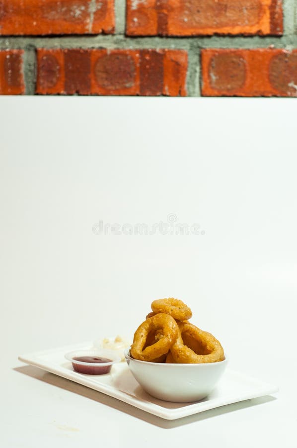 Fried Squids on White Background Stock Photo - Image of colorful ...