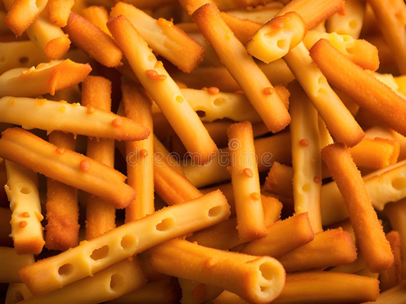 Fried Sticks with Cheese on a Plate Stock Illustration - Illustration ...