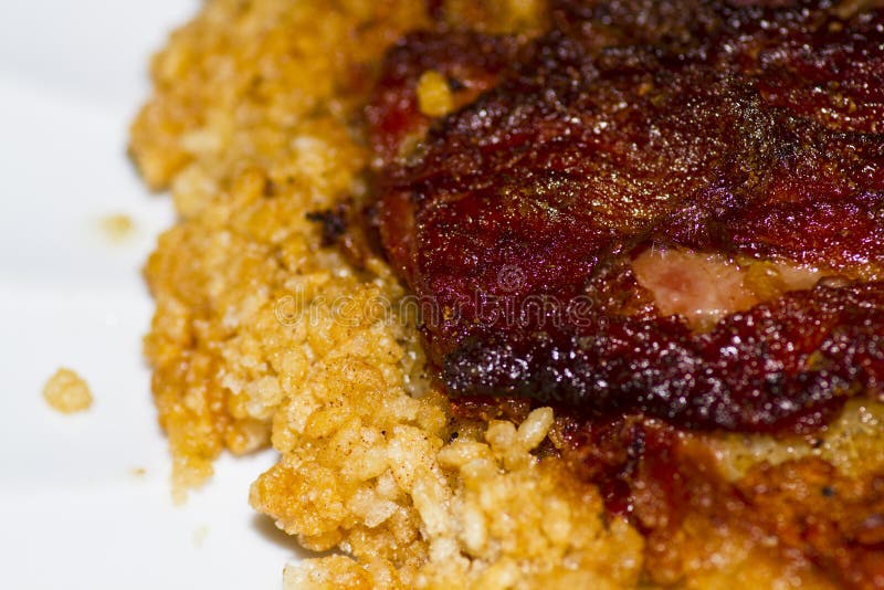 Fried Sticky Rice and Fried Duck Stock Image - Image of fancy ...