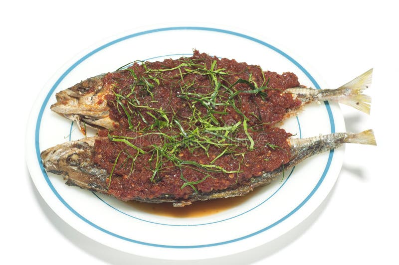 Fried Stiff Tail Fish with Chili Paste. Stock Photo - Image of crispy ...
