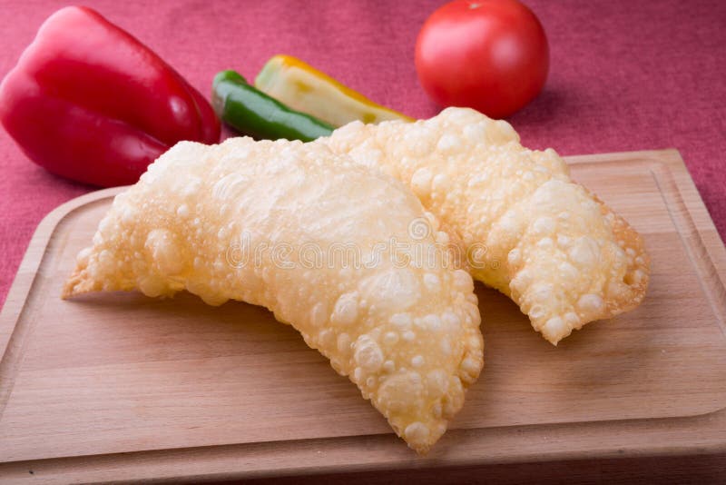 Fried Stuffed Asian Dough Bread Stuffed with Cheese or Meat Stock Image ...