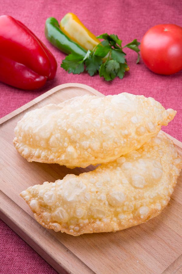 Fried Stuffed Asian Dough Bread Stuffed with Cheese or Meat Stock Photo ...