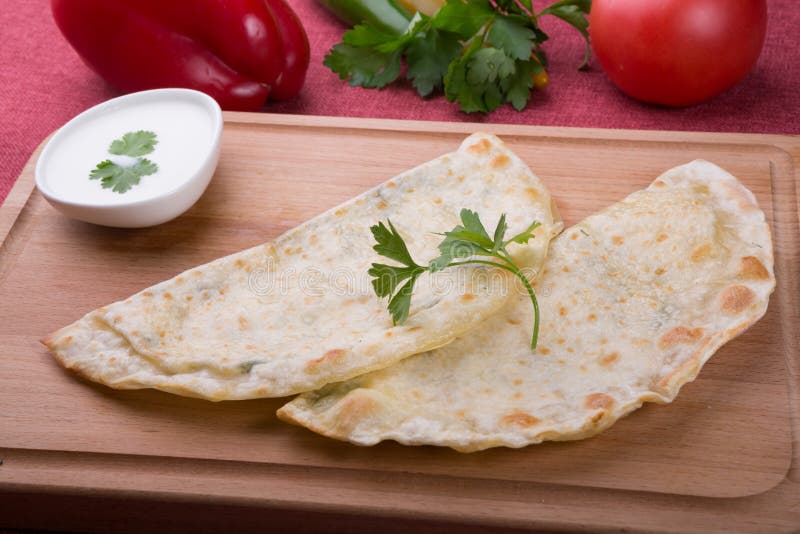 Fried Stuffed Asian Dough Bread Stuffed with Cheese or Meat Stock Photo ...