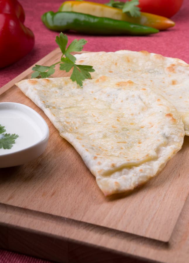 Fried Stuffed Asian Dough Bread Stuffed with Cheese or Meat Stock Photo ...