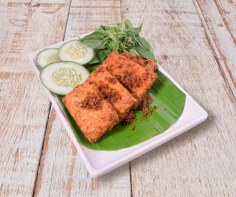 Fried Tempe with Topping Lemongrass Crispy Stock Photo - Image of ...