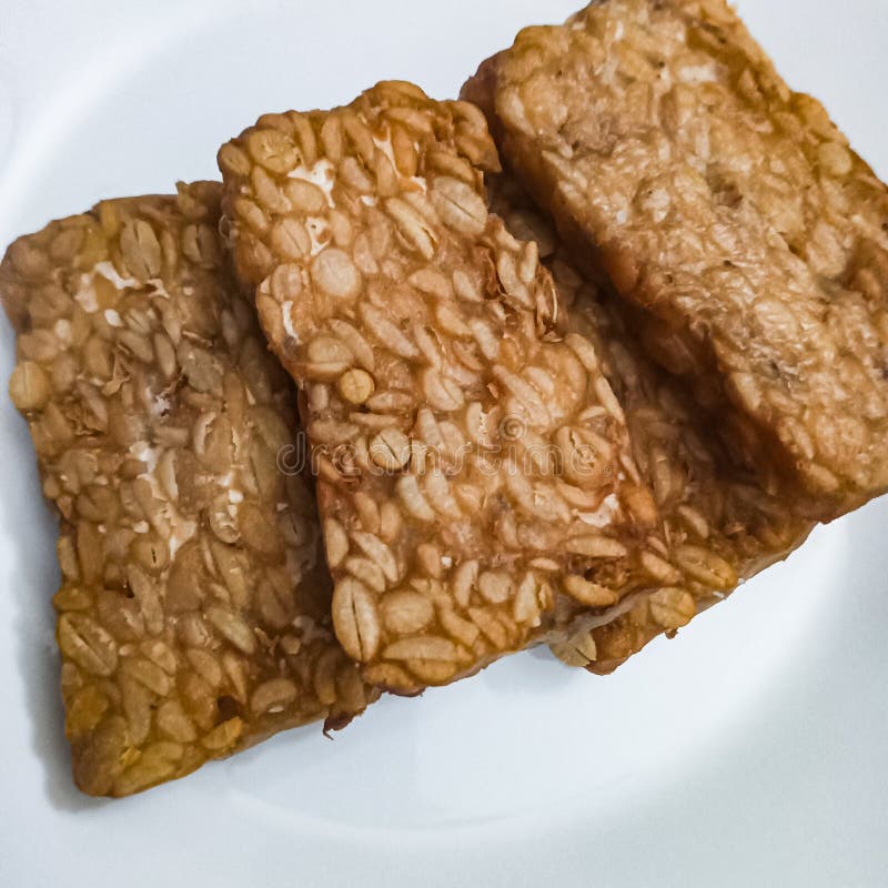 Fried Tempeh Food Placed on a Plate Stock Photo - Image of plate ...