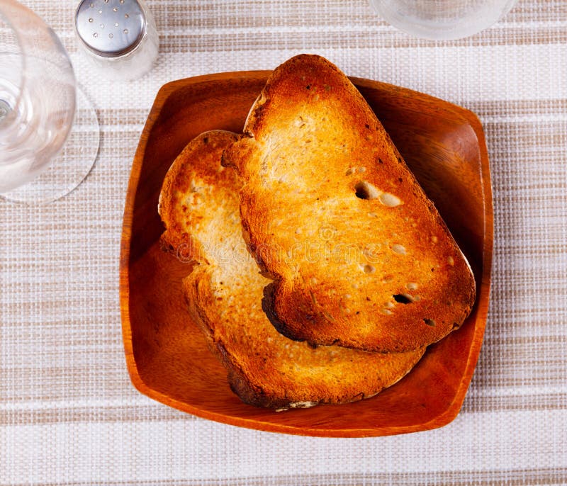 Fried Toast Served on Platter for Breakfast Stock Image - Image of ...