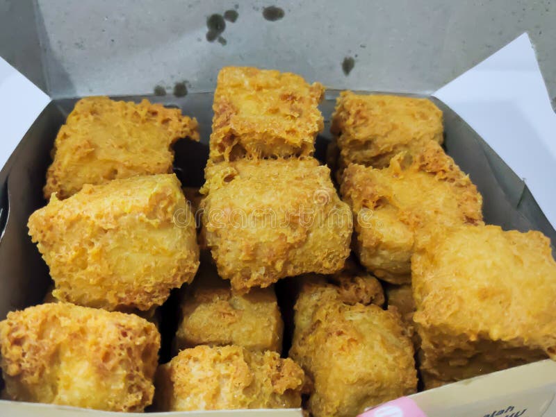 Fried tofu on the box stock image. Image of dish, meal - 226967097