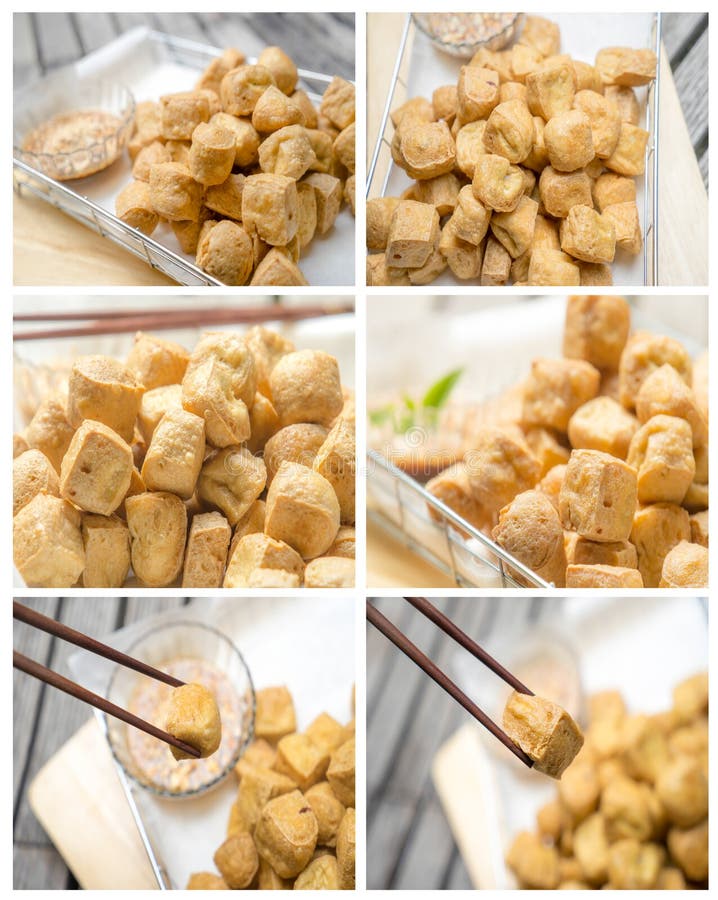 Fried tofu stock image. Image of deep, closeup, vegetarian - 47533271