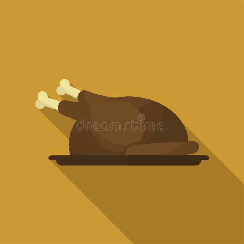 Fried Turkey Flat Design stock vector. Illustration of message - 165575475