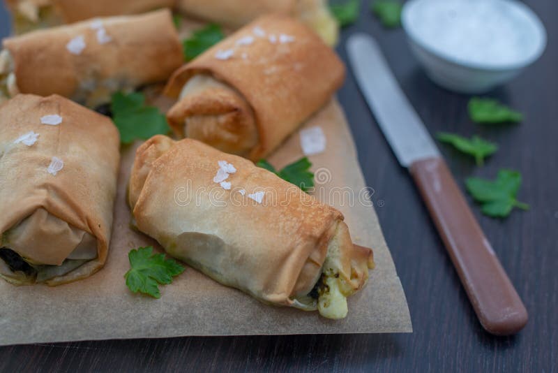 Fried Turkish Cigar Shaped Rolls - Spring Roll Sigara Borek Stock Image ...