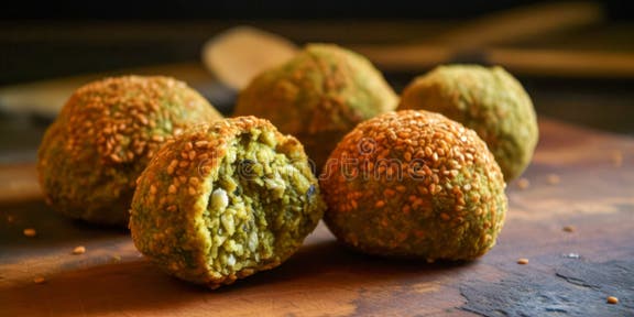 Fried Vegetable Balls or Meatballs. Stock Illustration - Illustration ...