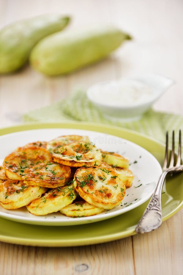 Fried vegetable marrow stock image. Image of sour, plate - 20490923
