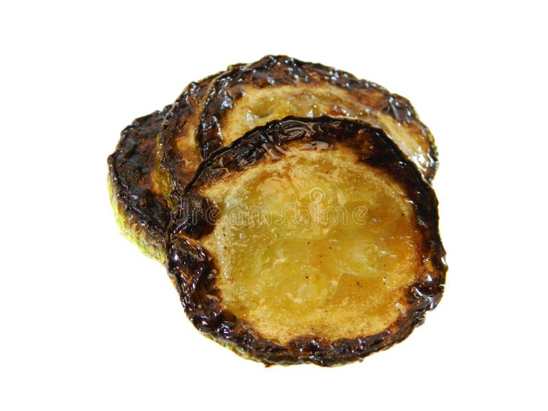 Fried Vegetable Marrow Isolated on White Background Stock Photo - Image ...